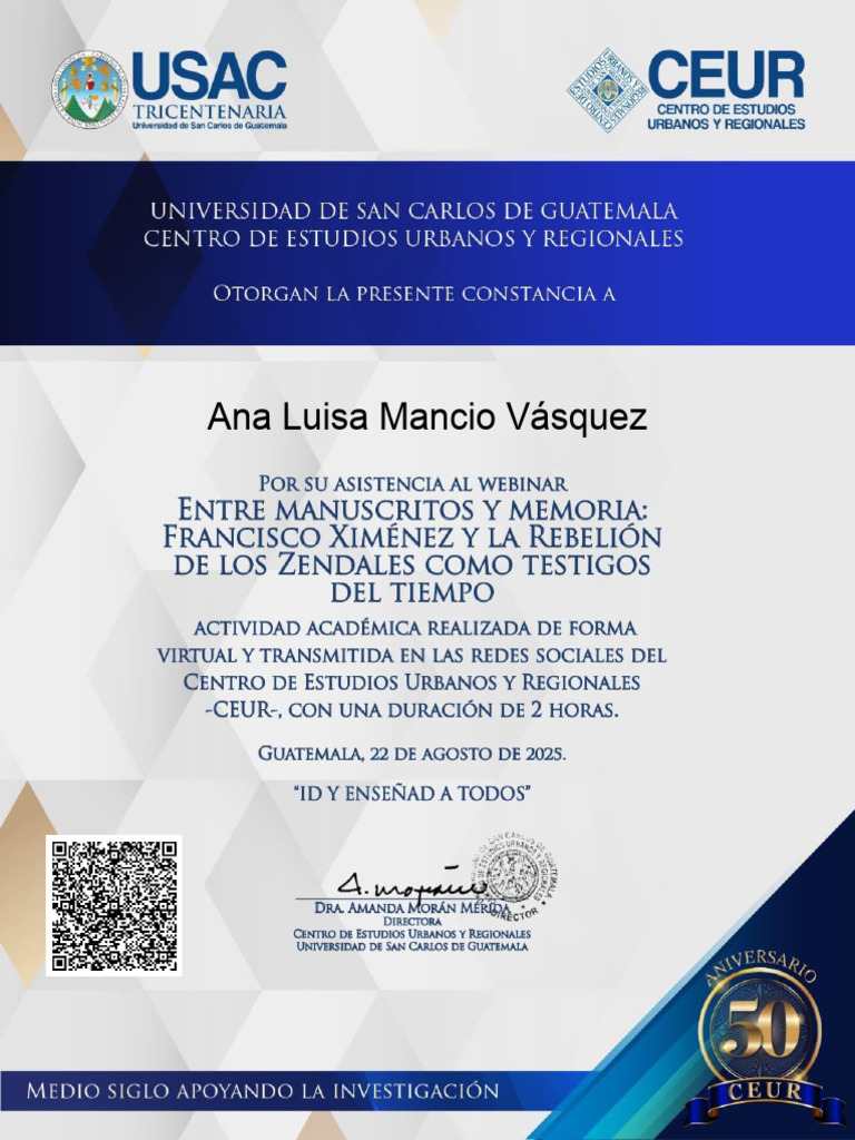 Diploma CEUR 2025 Los Zendales | PDF