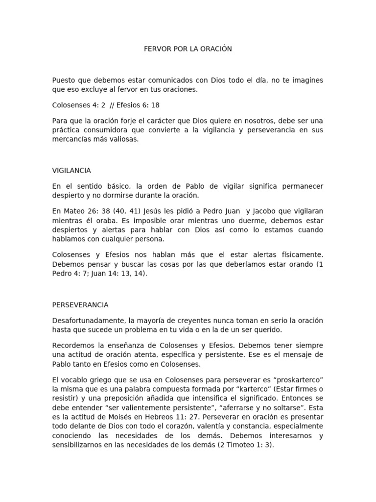 Fervor y Perseverancia en la Oración | PDF | Oración | Parábolas de Jesús