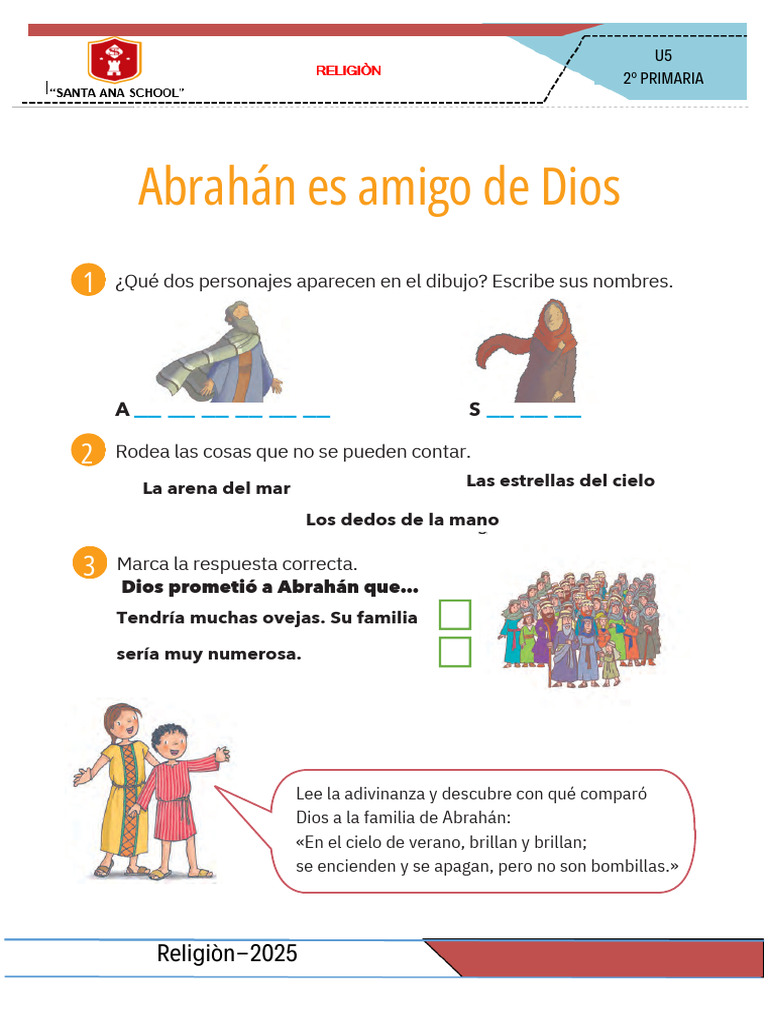 Ficha de Trabajo U5 - Religiòn | PDF | Abrahán