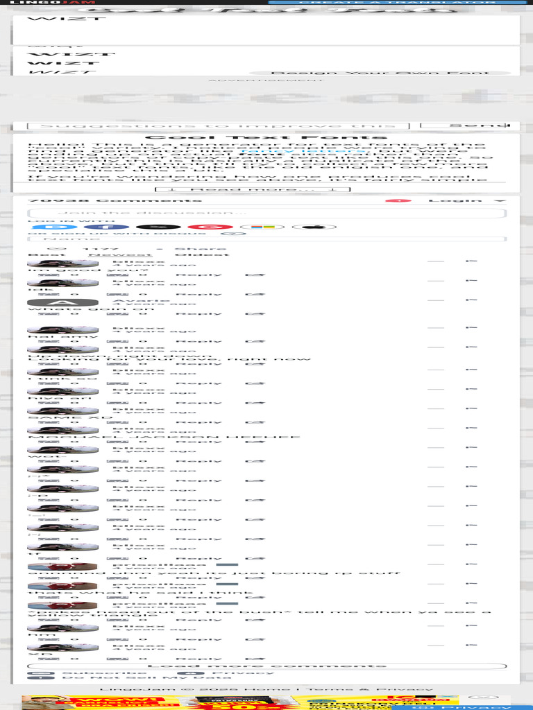 Cool Text Fonts (???? ??? ?????) LingoJam | PDF | Character Encoding | Encodings
