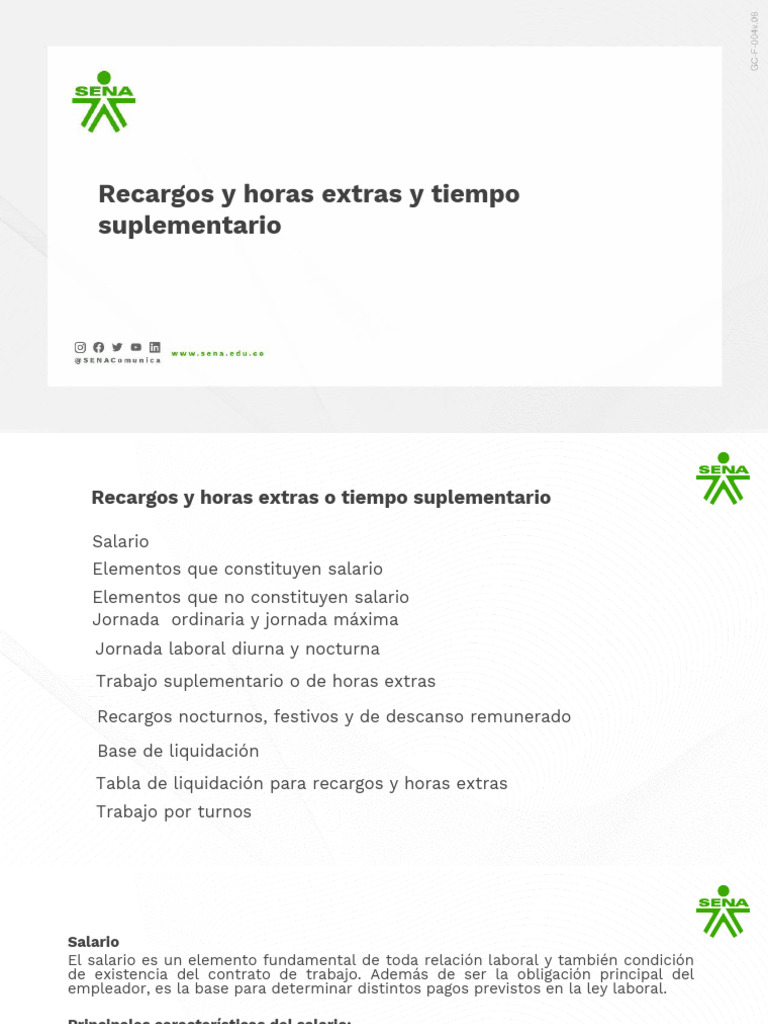 Recargos y Horas Extras Laborales | PDF | Salario | Tiempo de trabajo