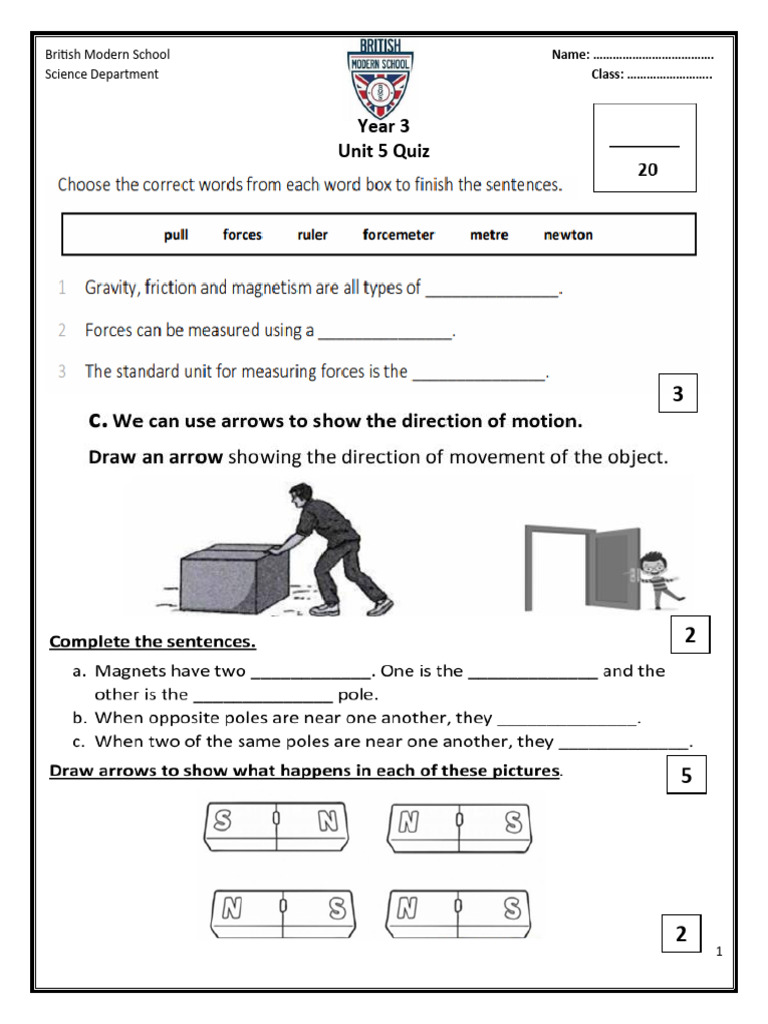 Year 3 Unit 5 Quiz Final | PDF