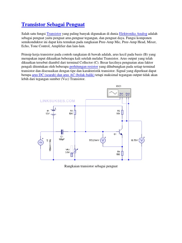 Transistor Sebagai Penguat | PDF