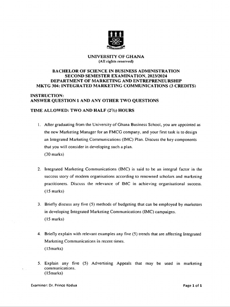 MKTG 304 (??????) Pasco 2024 | PDF