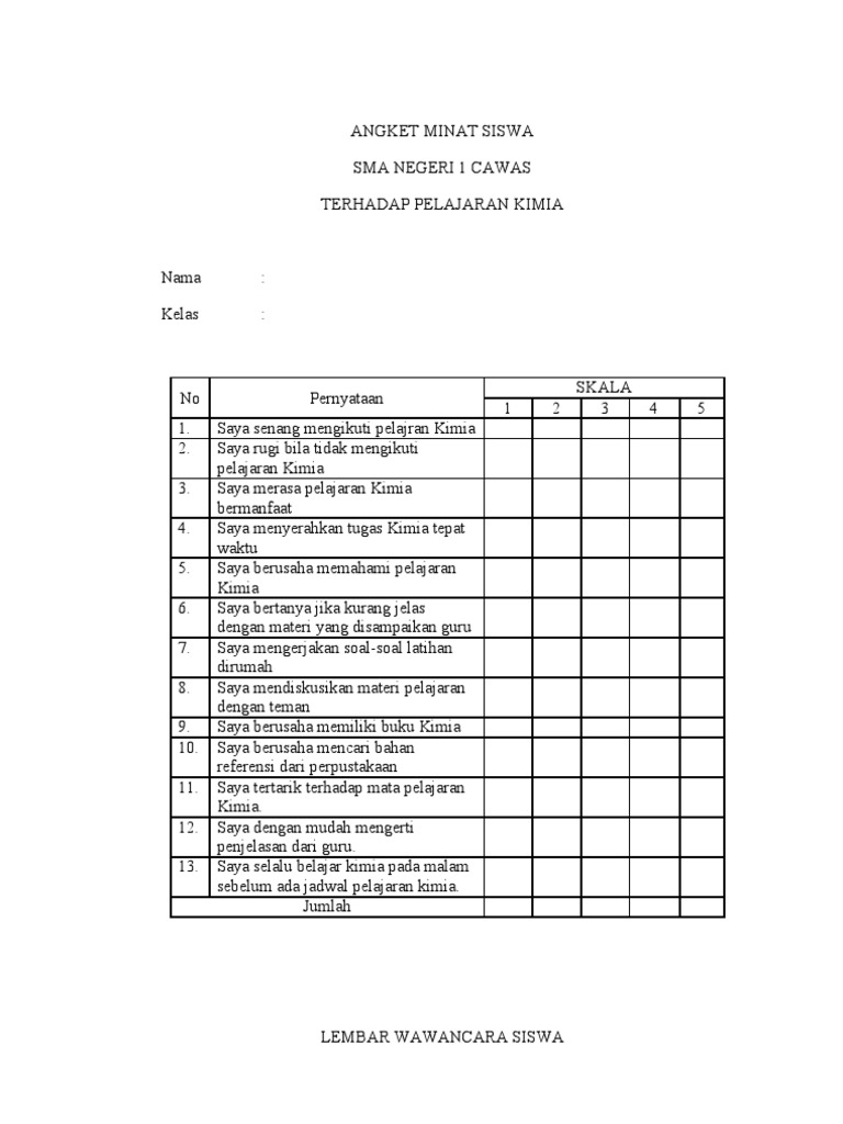 ANGKET PTK Ain | PDF