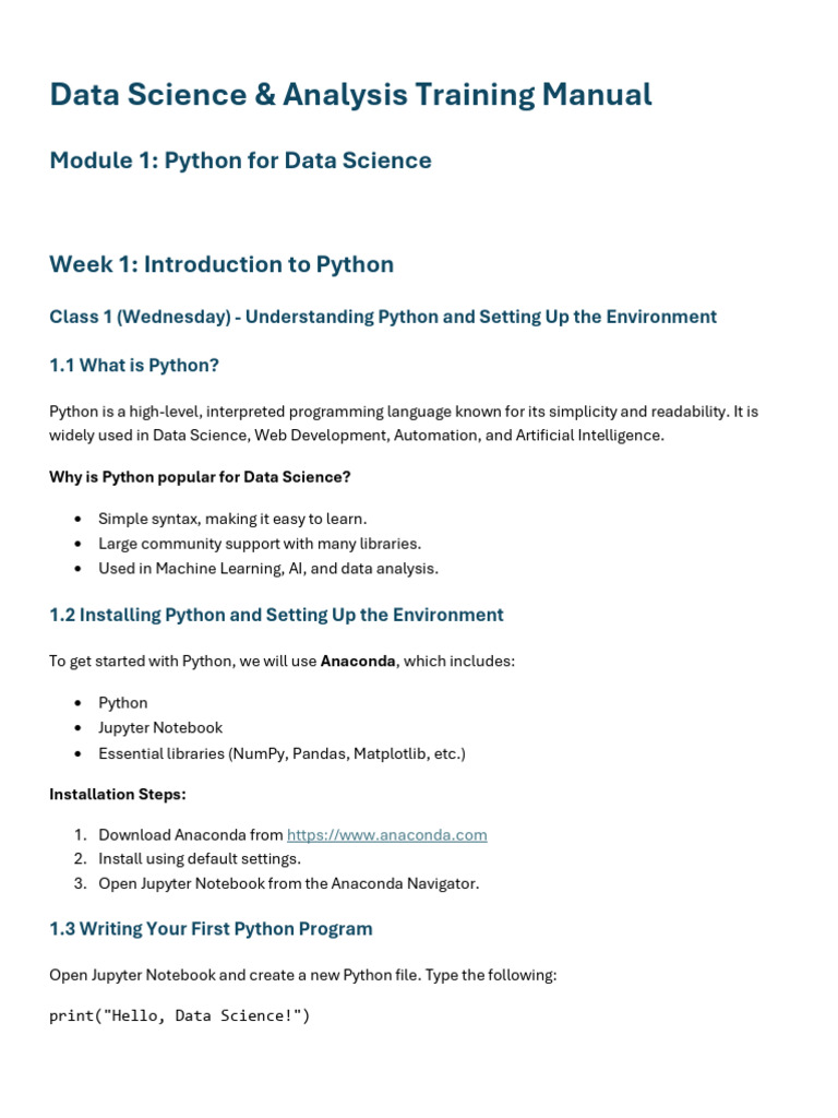 Full Data Science Manual | PDF | Python (Programming Language) | Boolean Data Type