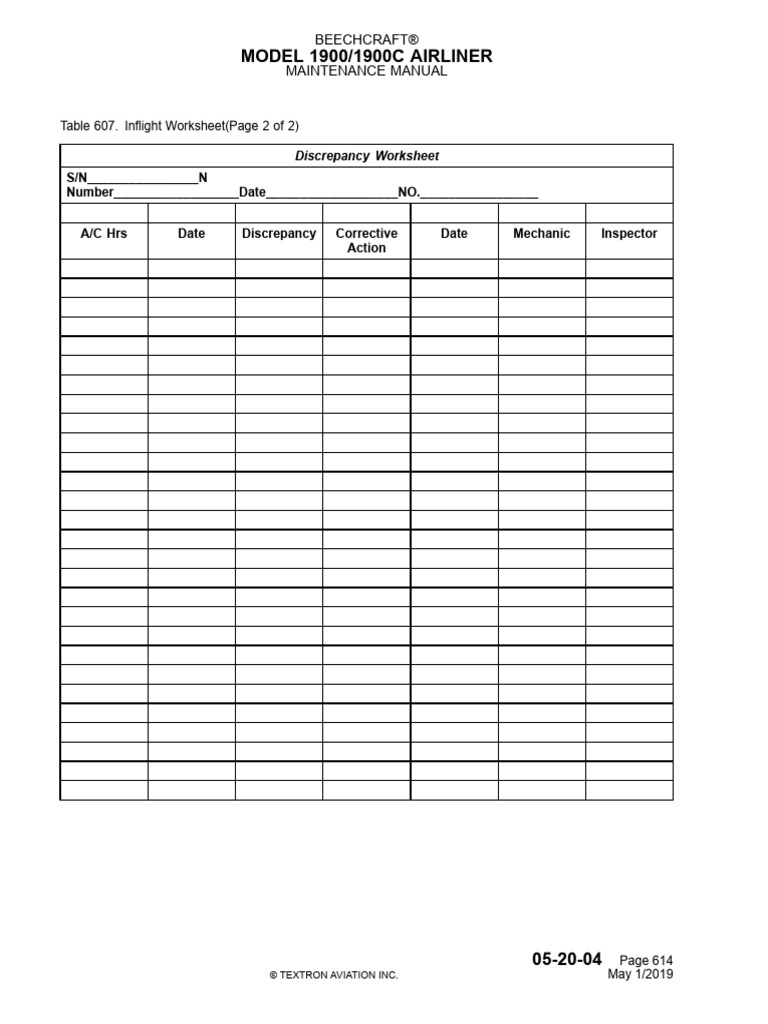 Maintainance Manual 1900c-97 | PDF