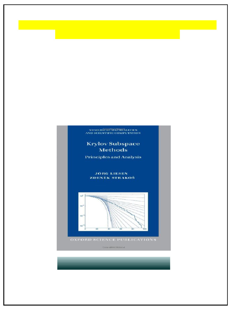 Krylov Subspace Methods Principles and Analysis 1st Edition Jorg Liesen Newest Edition 2025 ...