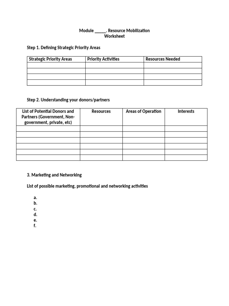 Resource Mobilization Strategy Guide | PDF