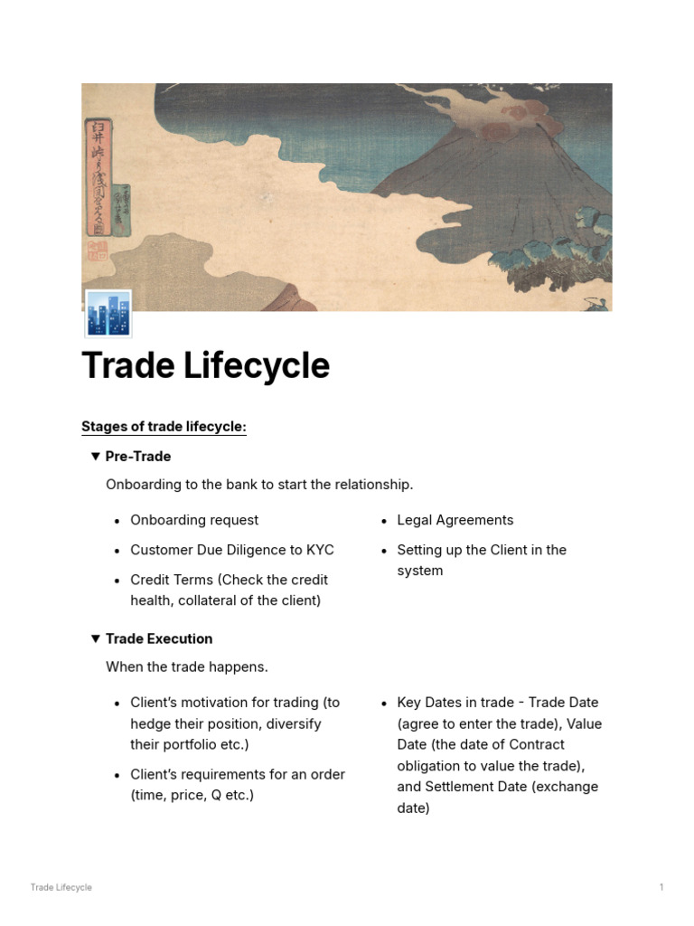 Understanding the Trade Lifecycle | PDF | Settlement (Finance ...