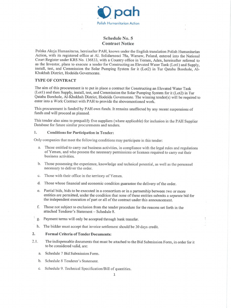 Schedule 5 Contract Notice-Signed | PDF