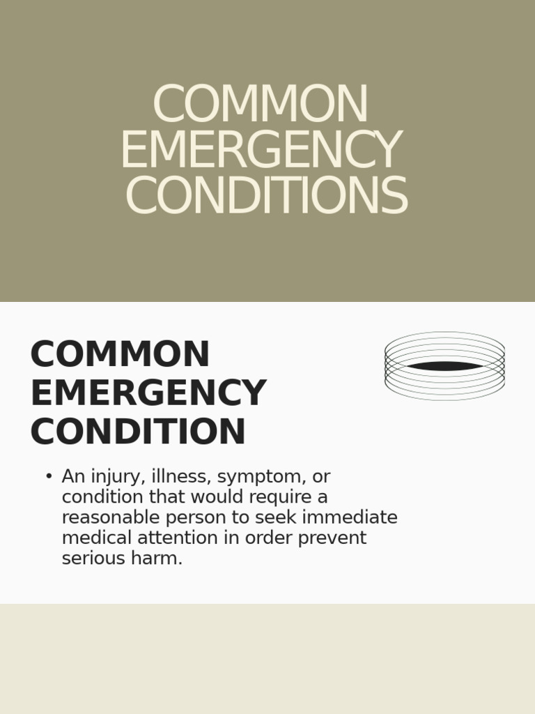 Common Emergency Condition Introduction to Health Care Cahpter 3 ...