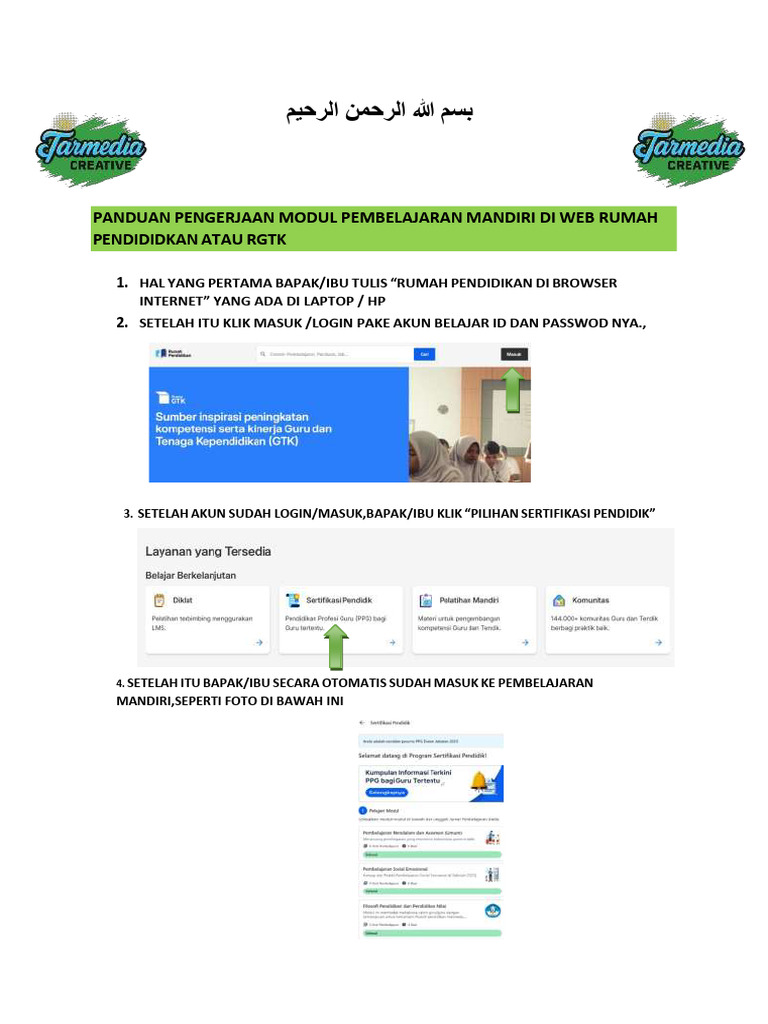Panduan Modul Pembelajaran RGTK | PDF