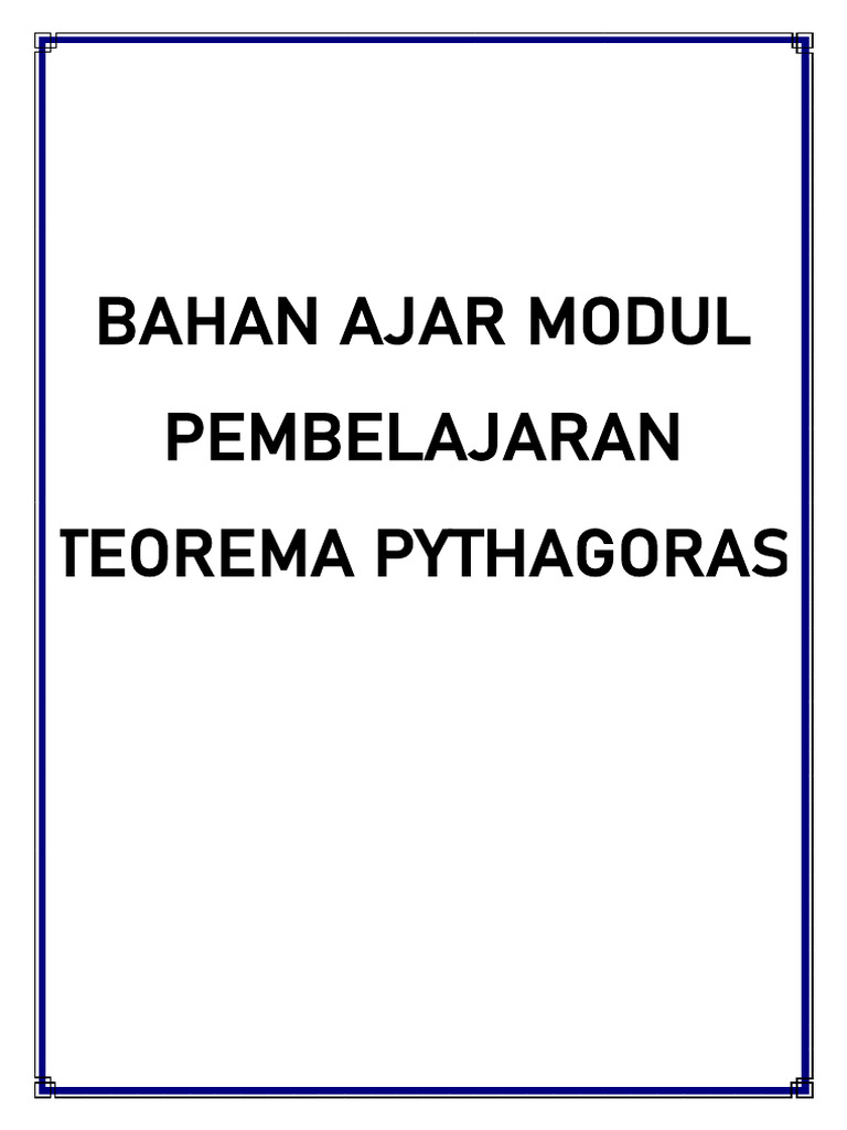 Materi Ajar Teorema Pythagoras | PDF