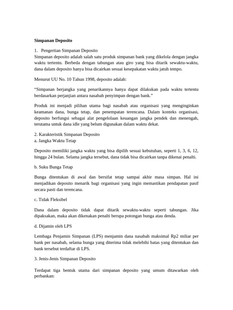 Materi Simpanan Deposito | PDF