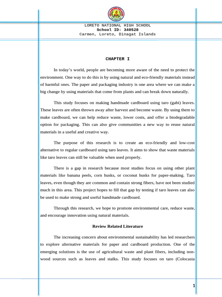 Chapter 1 Sample Format 2 | PDF | Paperboard