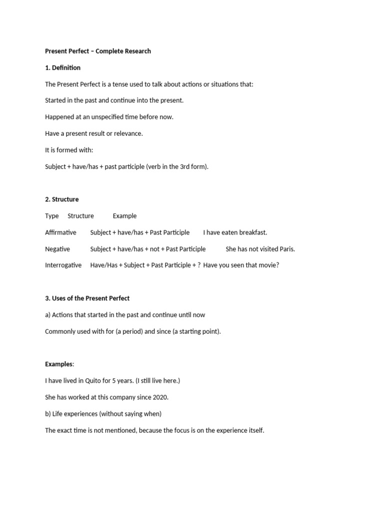 Present Perfect-WPS Office | PDF