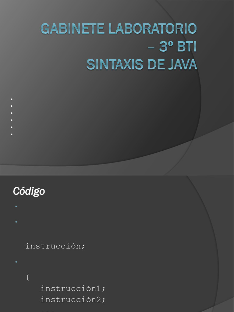 Sintaxis Java | PDF | Flujo de control | Java (lenguaje de programación)