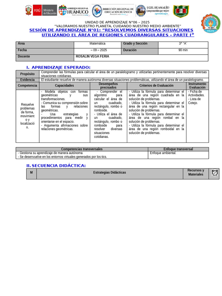 3°-SESION 1-UA6 - 2025 | PDF | Aprendizaje | Cognición