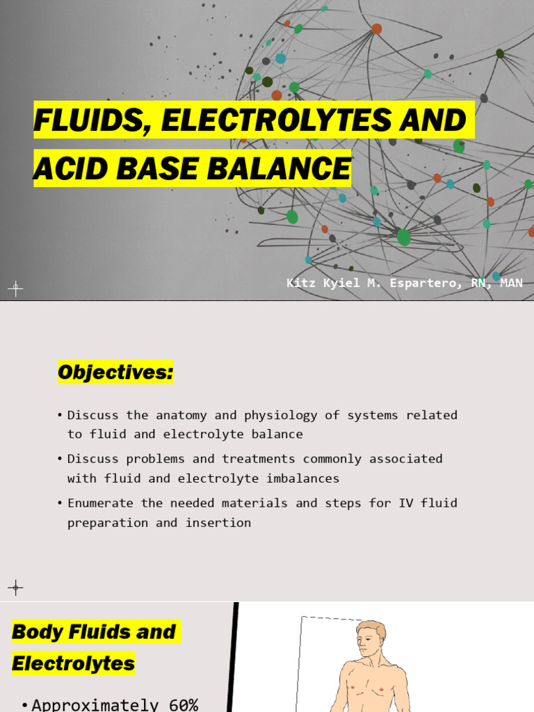 Fluid and Electrolyte Balance Guide | PDF | Electrolyte | Intravenous ...