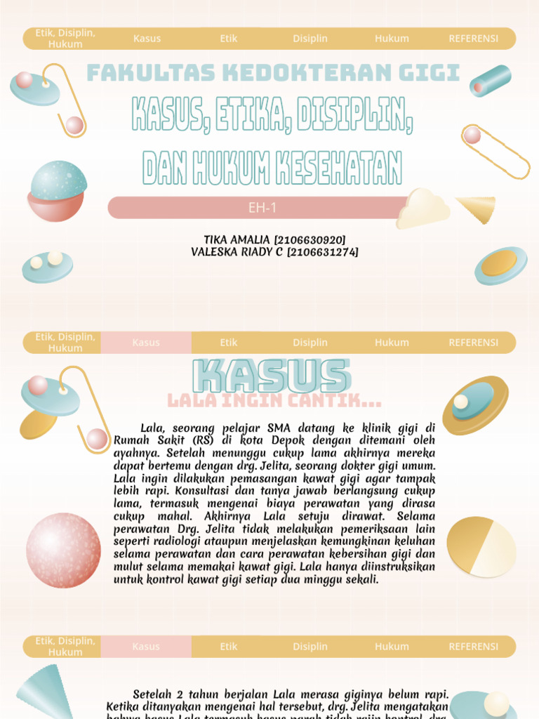 Case Based Discussion (CBD) 5_ Kasus Etika, Disiplin Dan Hukum_EH-1_Fakultas Kedokteran Gigi | PDF