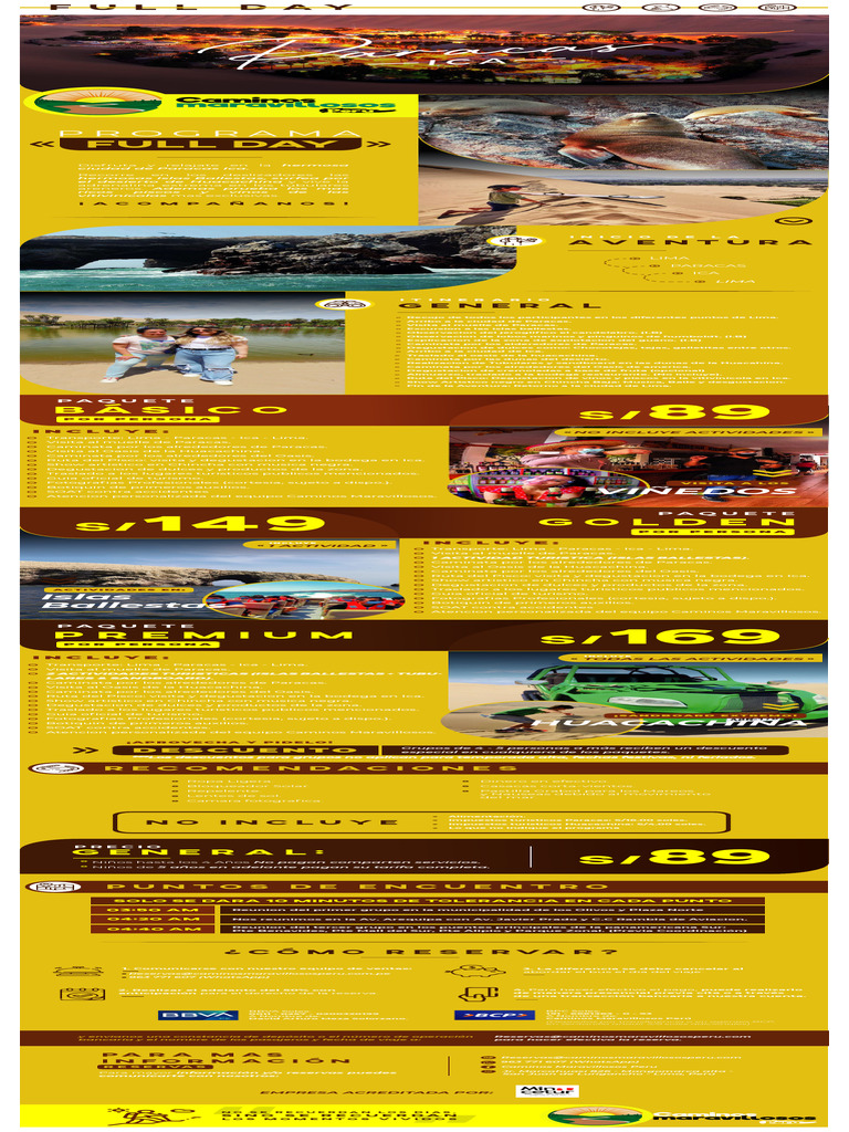 Full Day Paracas Ica - Caminos Maravillosos Perú | PDF