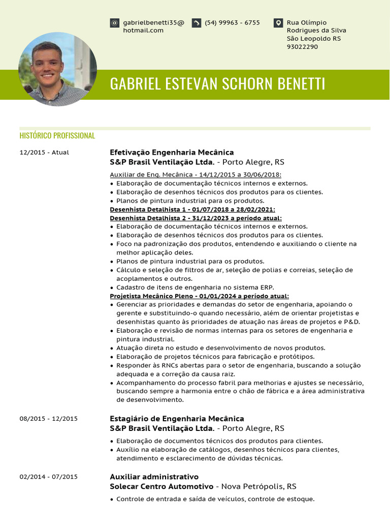 CV_Gabriel_Benetti | PDF | Engenharia