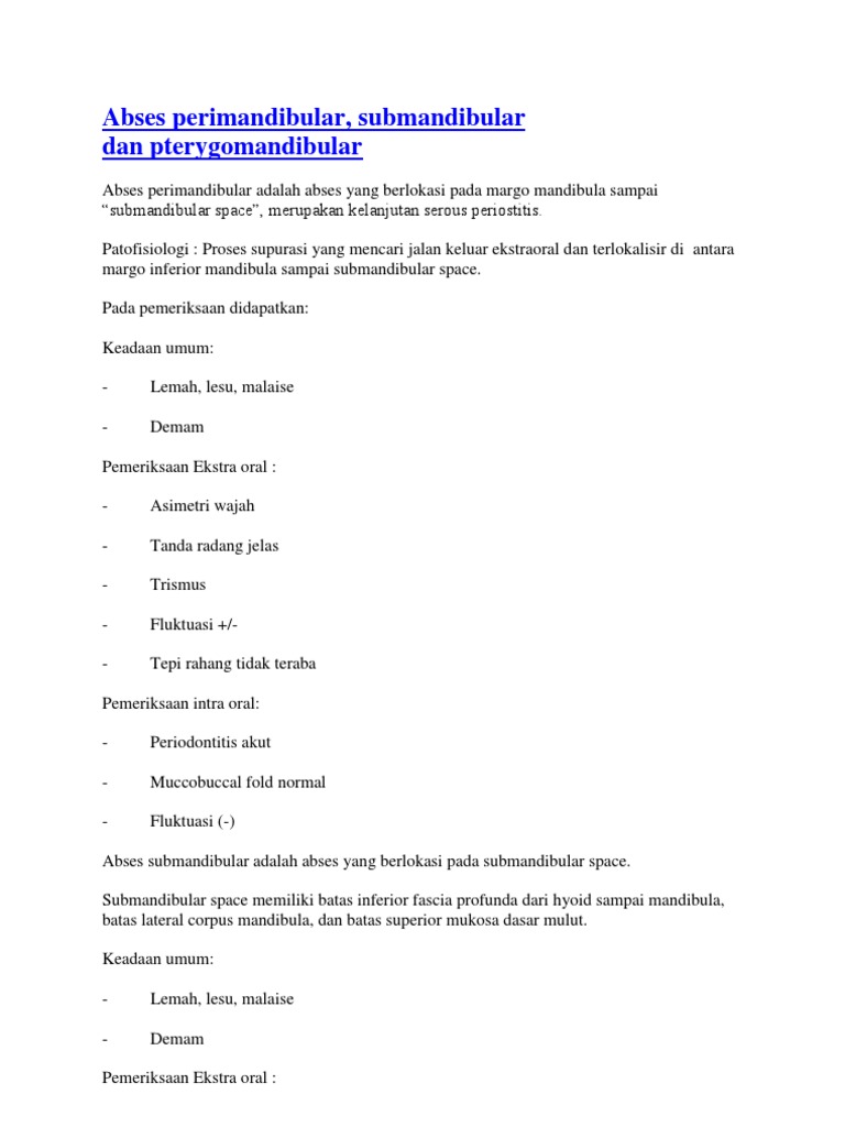 Abses Perimandibular | PDF