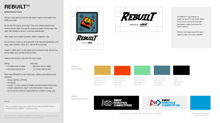 FRC Rebuilt Logo Guidelines | PDF | Rgb Color Model | Logos