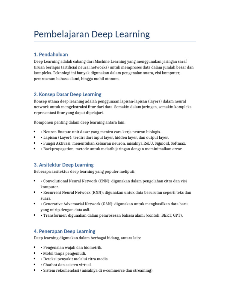 Pembelajaran DeepLearning | PDF