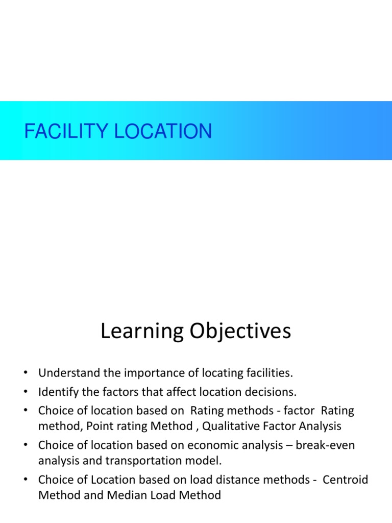 Facility Location Pdf Economies Economics