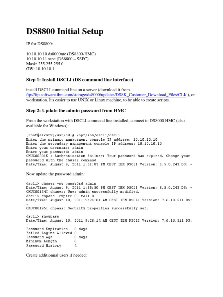 DS8800 Initial Setup | PDF | Computer Architecture | Computing