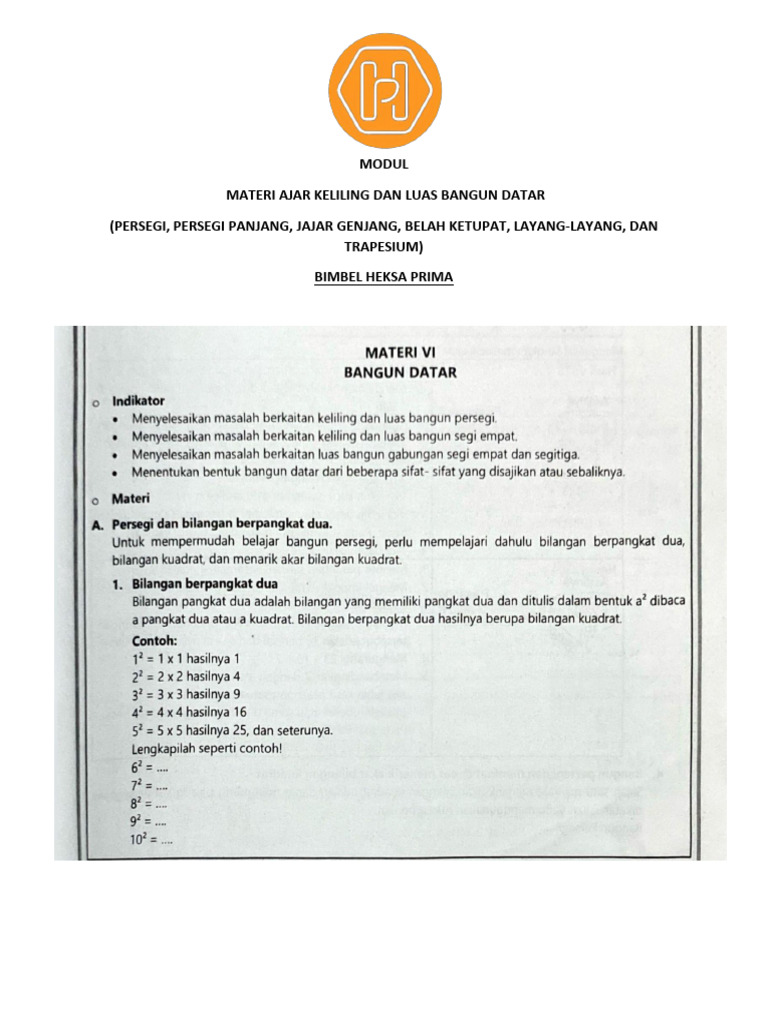 Modul Ajar Kel Dan Luas Bangun Datar | PDF