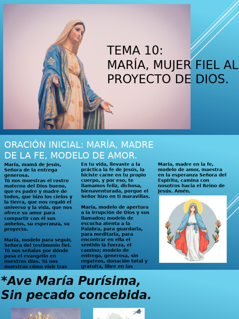Tema 10 Maria, Mujer Fiel Al Proyecto de Dios | PDF