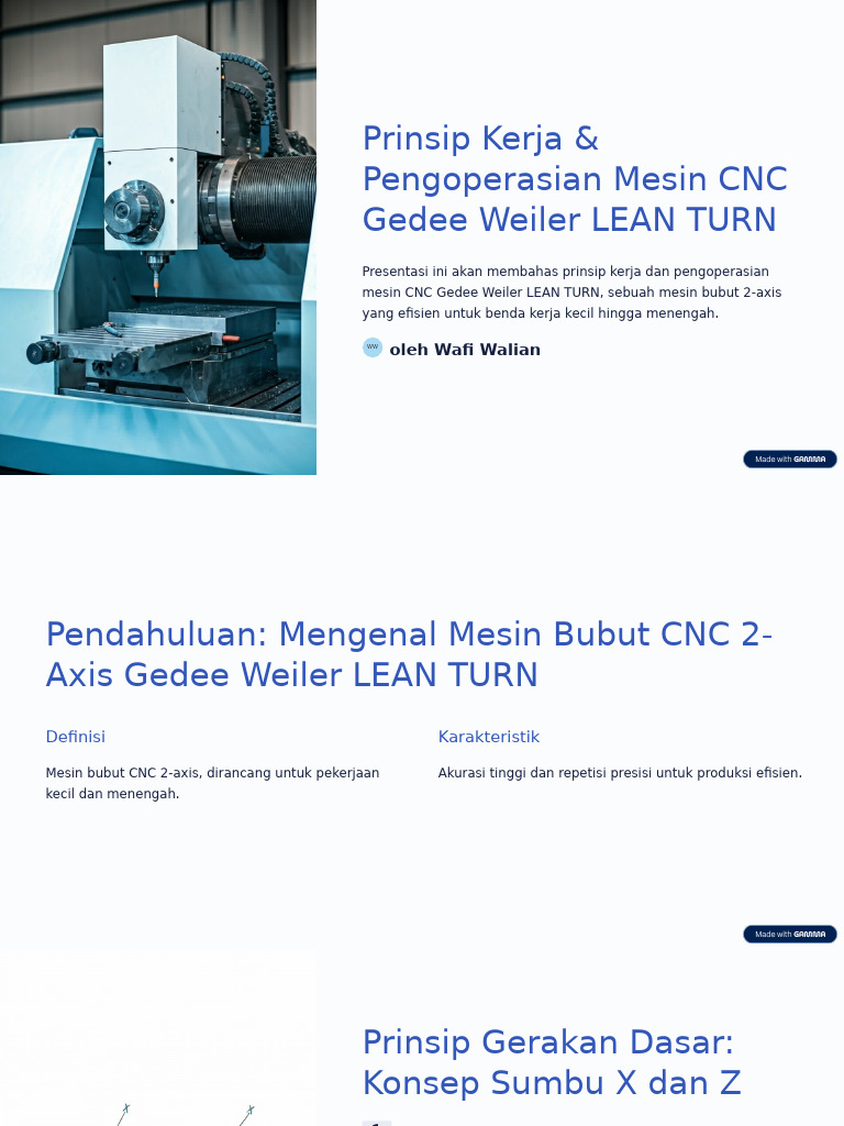 Materi 1 CNC Wafi Walian Prinsip Kerja and Pengoperasian Mesin CNC ...