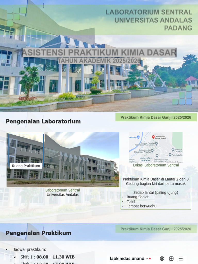 Praktikum Kimia Dasar Unand 2025/2026 | PDF