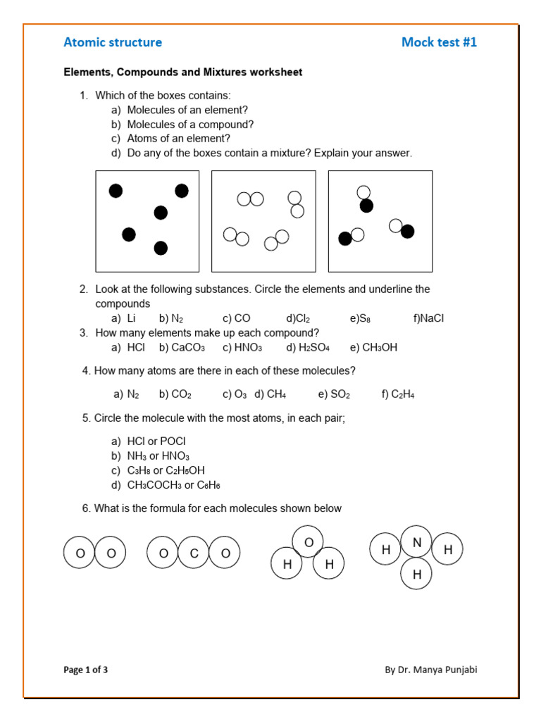 Unit-1 Atomic Structure Mock Test-5 | PDF | Atoms | Chemical Elements