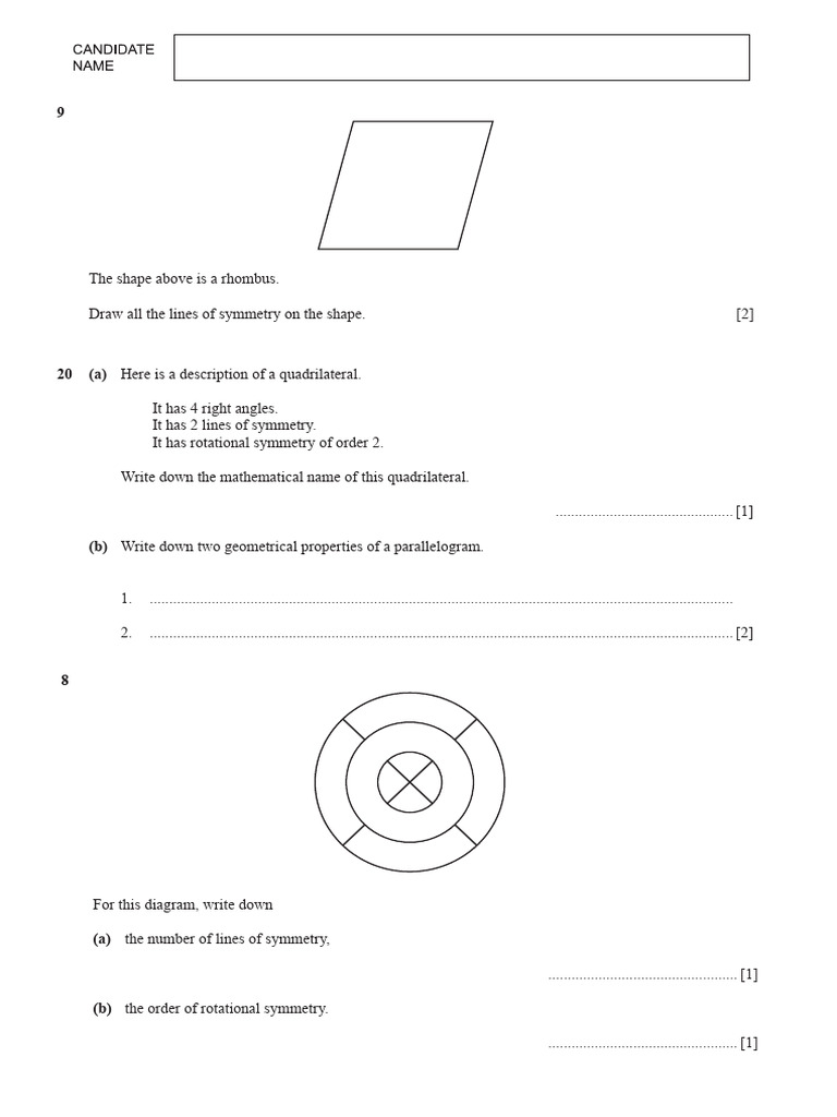 Quadrilaterals: Symmetry Properties | PDF | Shape | Triangle