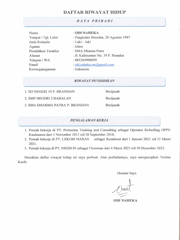 CV Odi Naheka | PDF