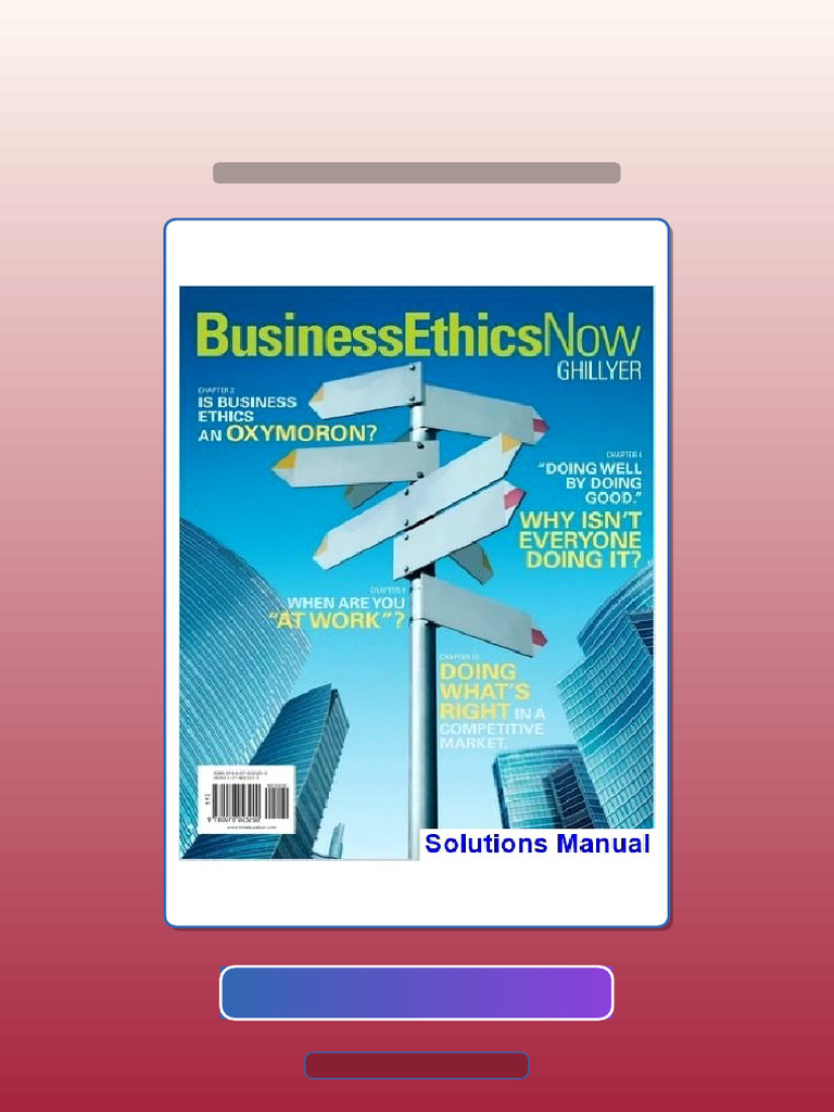 Business Ethics Now 4th Edition Andrew Ghillyer Ebook and TestBank ...