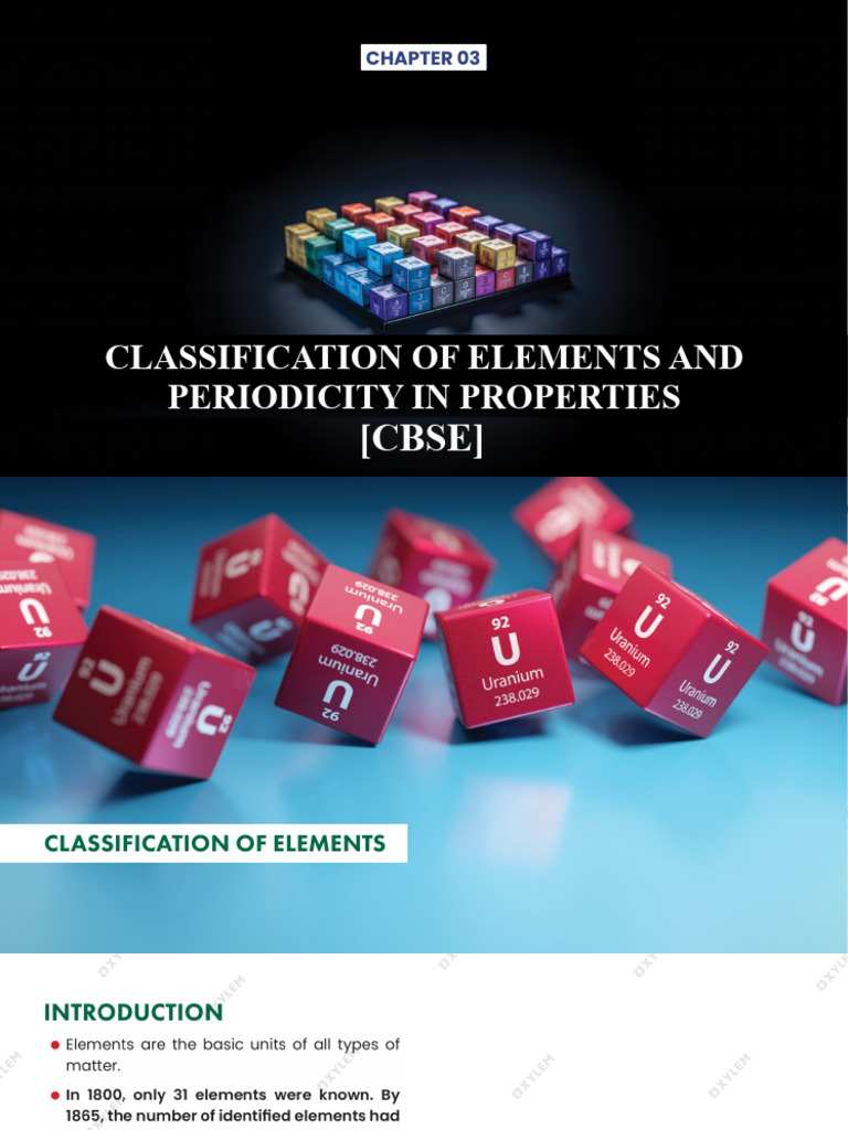 Classification of Elements and Periodicity in Properties - Part 1 | PDF