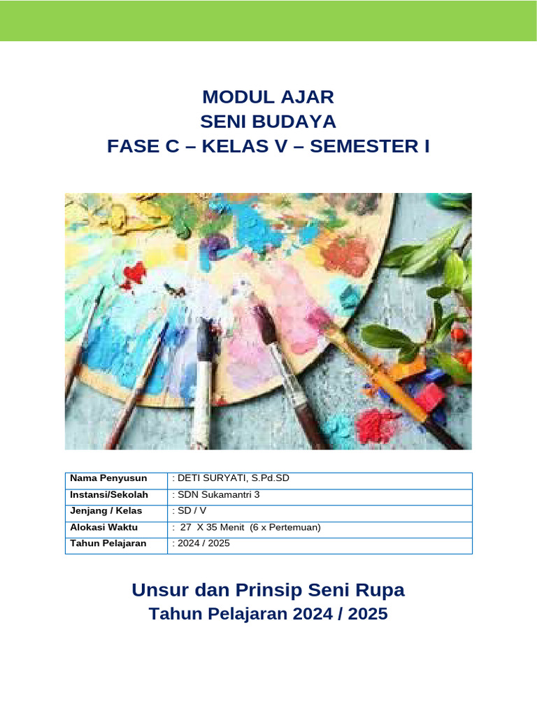 1. Modul Ajar Seni Budaya Fase C Kelas 5 Seni Rupa Modulmerdeka.com | PDF