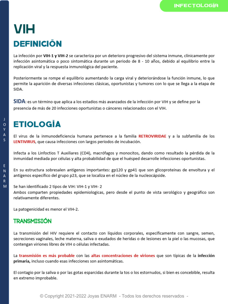 Infección por VIH: Definición y Transmisión | PDF | VIH | VIH / SIDA