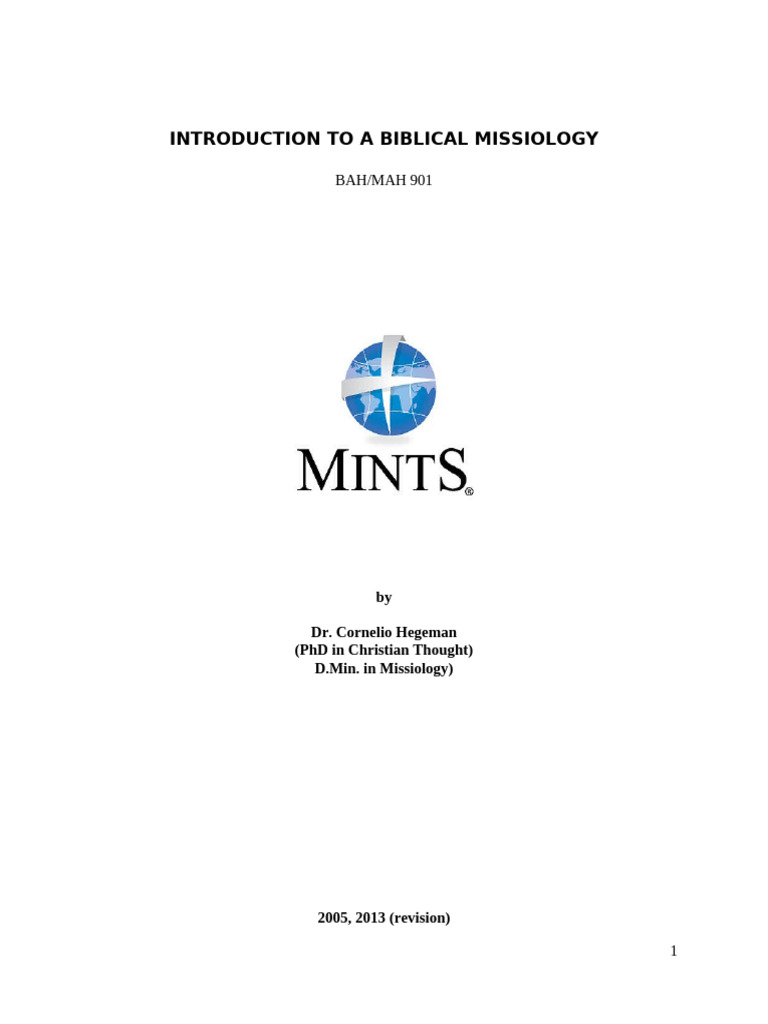 Biblical Missiology Course Overview | PDF | God The Father | Jesus