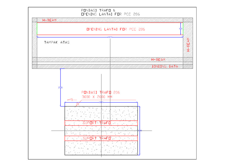 Layout Trafo 206-Pondasi Trafo & Opening Lantai PCC 206 (IRS) | PDF