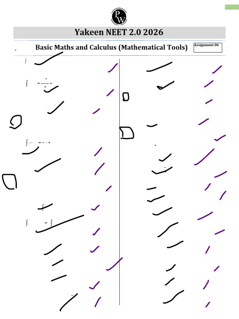 Basic Maths and Calculus (Mahamanthan) - Assignment 06 - Physics by MR ...