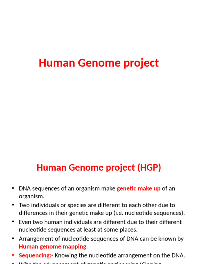 Overview of the Human Genome Project | PDF | Dna Sequencing ...