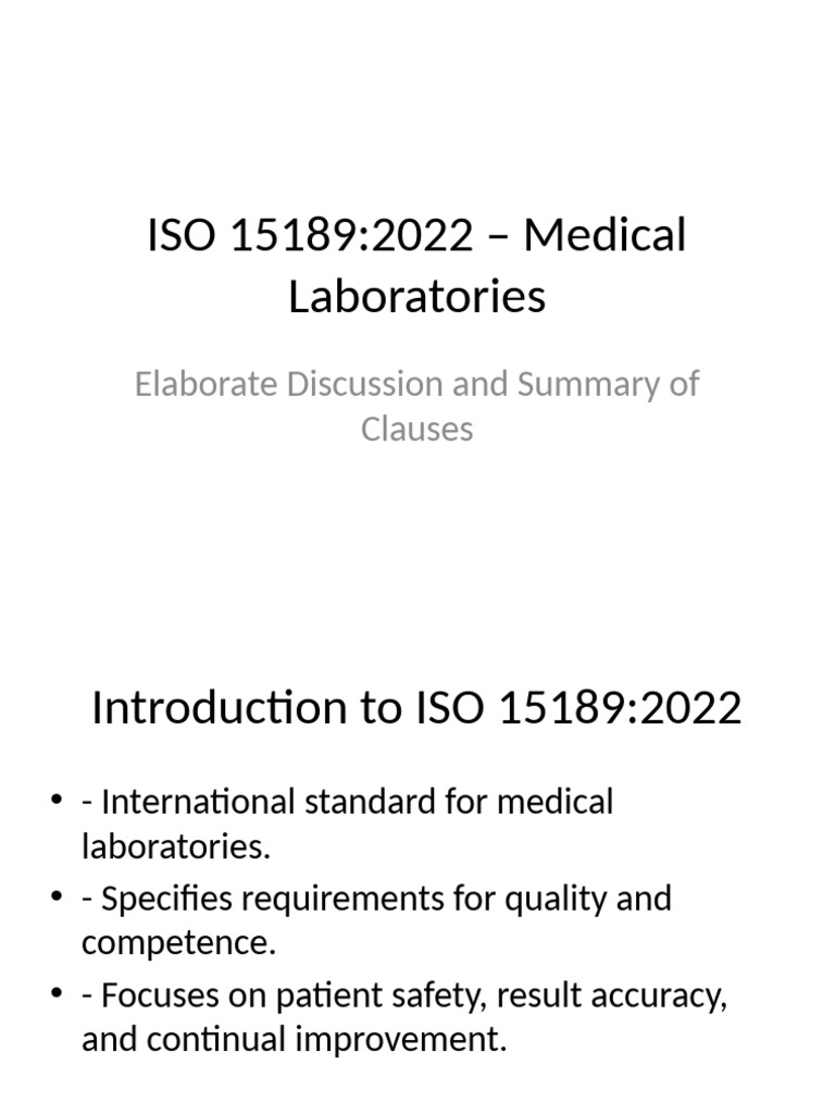 ISO 15189:2022 Overview and Benefits | PDF