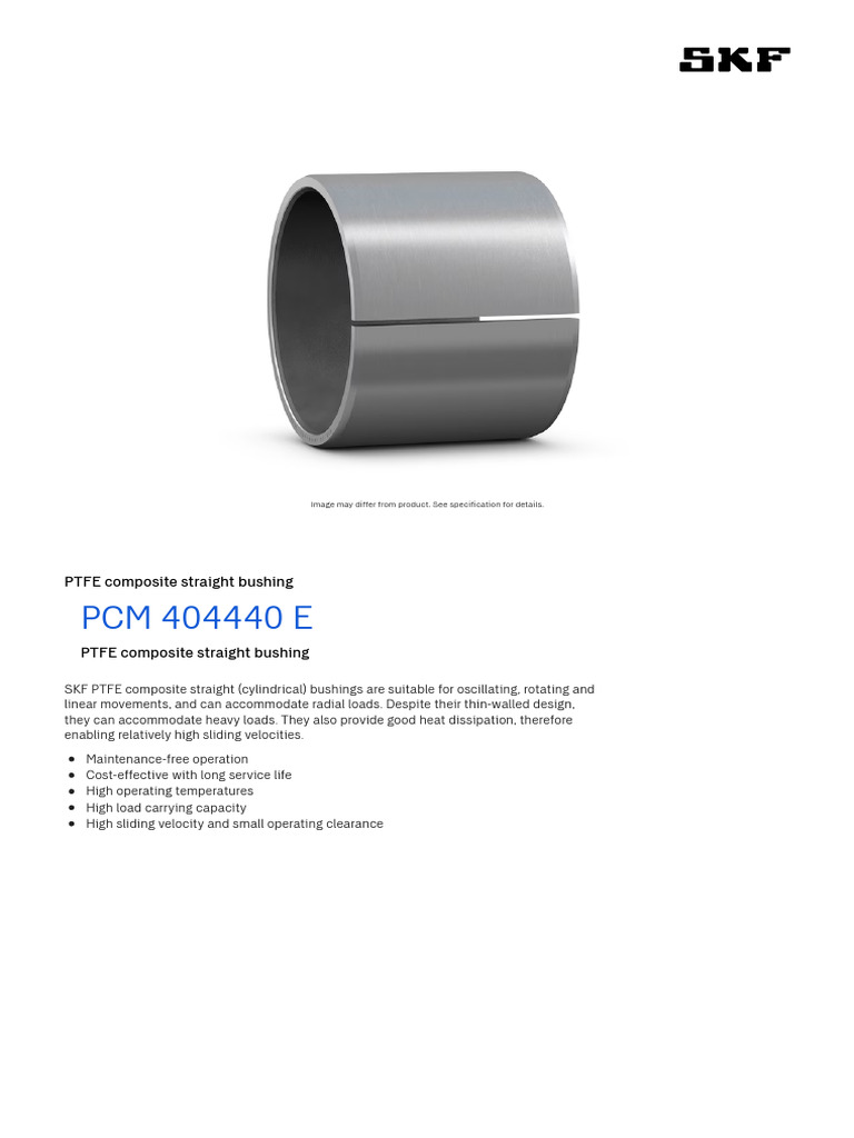 PCM 404440 E - Bushings, Thrust Washers and Strips - SKF | PDF ...
