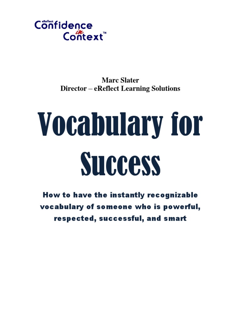 Vocabulary for Success | Vocabulary | Language Acquisition